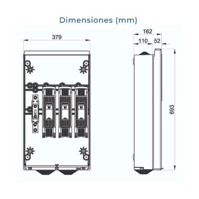 Caja de acometida Endesa CGP GL 400A con fusibles NH