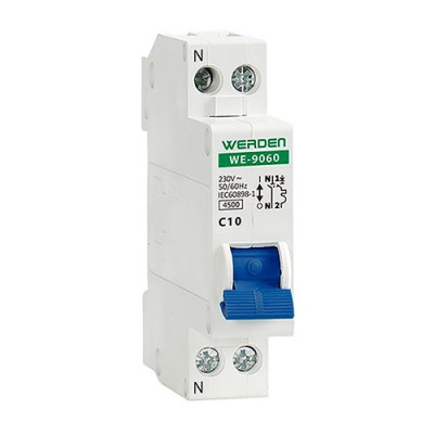 Interruptor mag. curva C 1P+N 10A Máxima seguridad