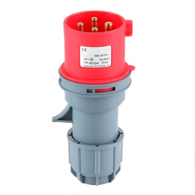 Clavija industrial 3P+T 16A Cetac, protección IP44