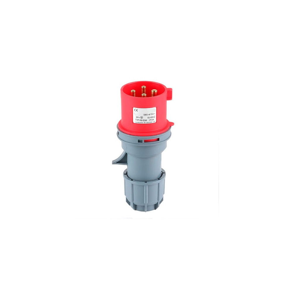 Clavija Cetac 32A 3P+T roja IP44 - Alta resistencia y seguridad