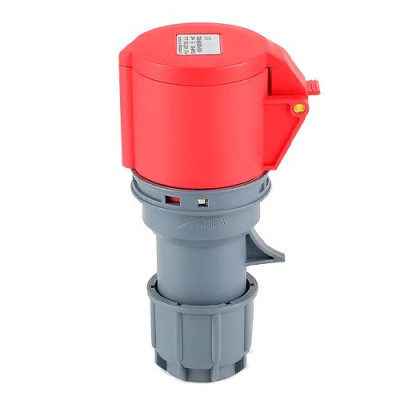 Base Cetac aérea 3P+T 32A roja, IP44, resistente y duradera