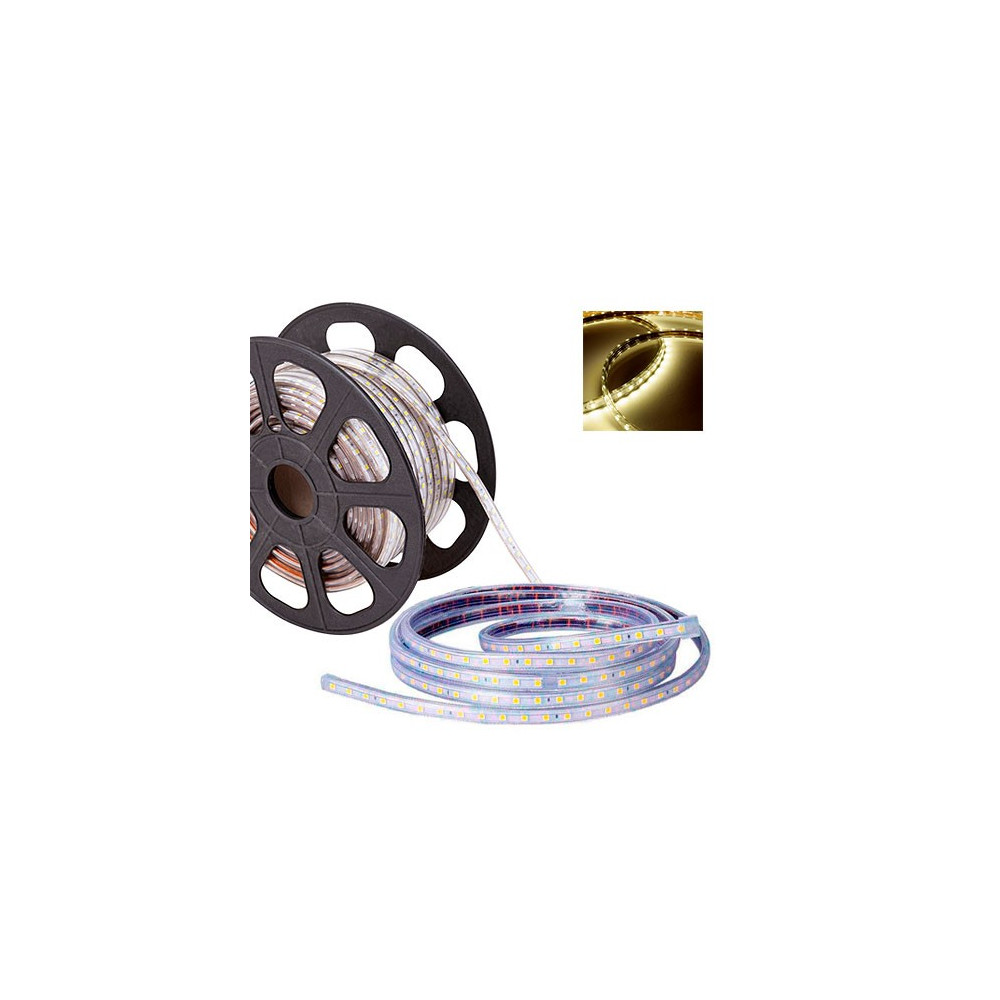 Tira LED 220V 3000K, Luz cálida IP65, Perfecta para Interiores