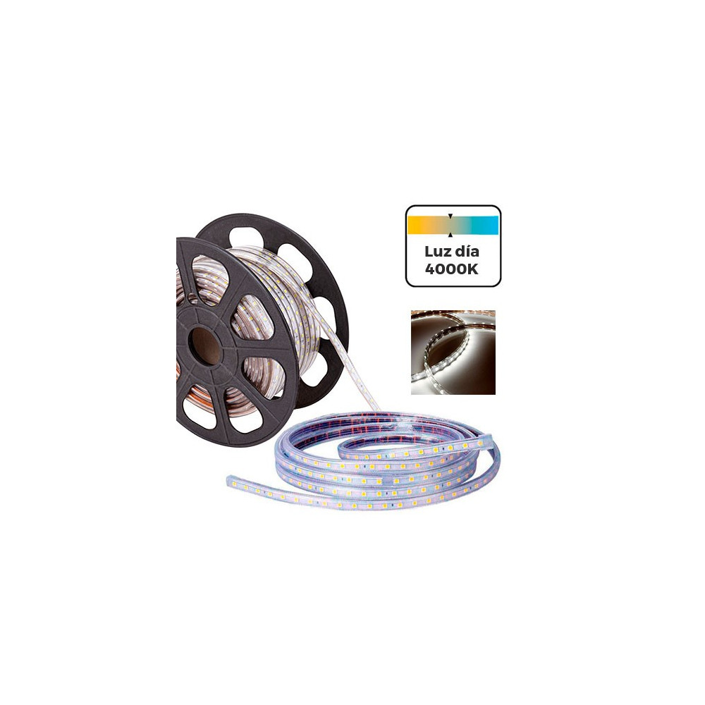 Tira LED 220V 4000K, Luz día IP65, Alta Eficiencia y Durabilidad
