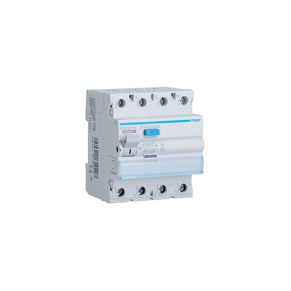 Interruptor Diferencial Hager Superinmunizado 40A, 4 Polos