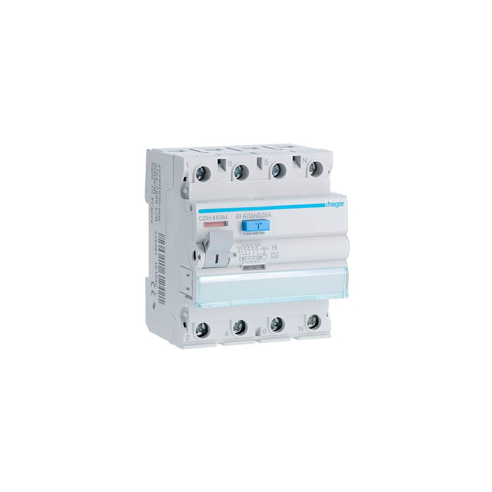 Interruptor Diferencial Hager Superinmunizado 40A, 4 Polos